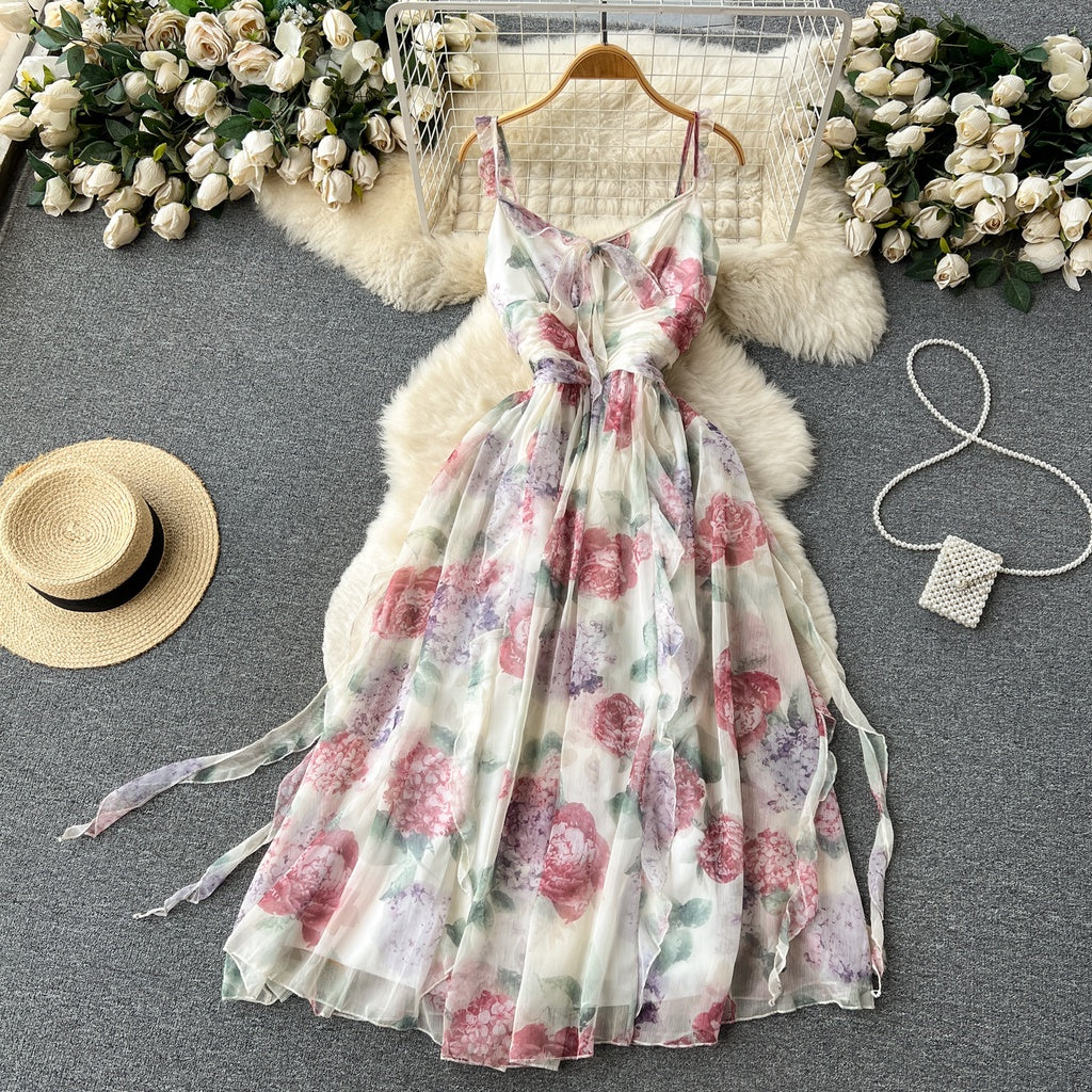 Milcha Flower Dress Roses Summer vibe Korean Fashion Style – Aliciacouture.id
