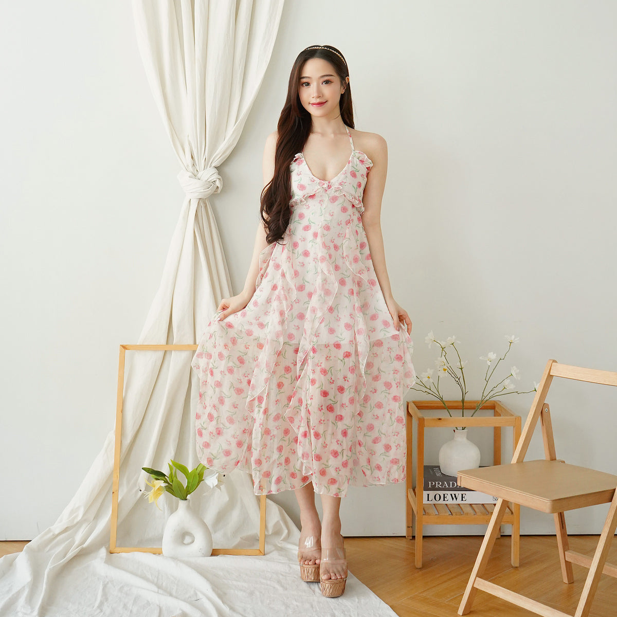 Yaya Flower Dress Rose flower Korean Fashion Style – Aliciacouture.id